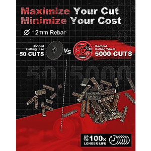 EZARC Diamond Cutting Wheel 3 x 3/8 Inch for Metal, Cut Off Wheel with 5000+ Cuts on Rebar, Steel, Iron and INOX