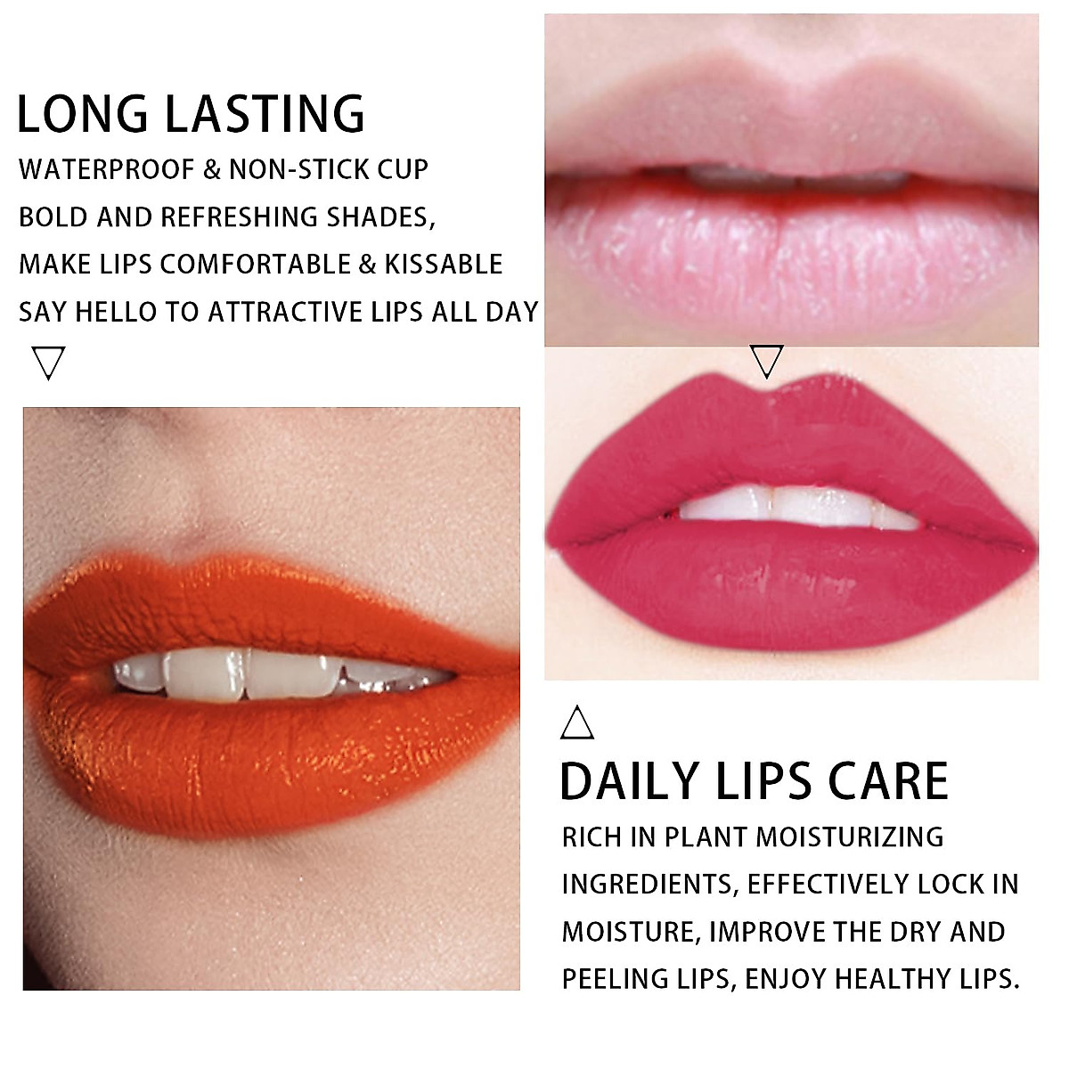 6 Pcs Aloe Vera Lip Stain Set, Watery Lip Tint Stain Mini Liquid Matte Lipstick, Multi-uses Lip Cheek Tint, Natural Plump Lip Gloss, Vivid Lip Makeup - Lightweight Non-Sticky, Long lasting (3 Colors)