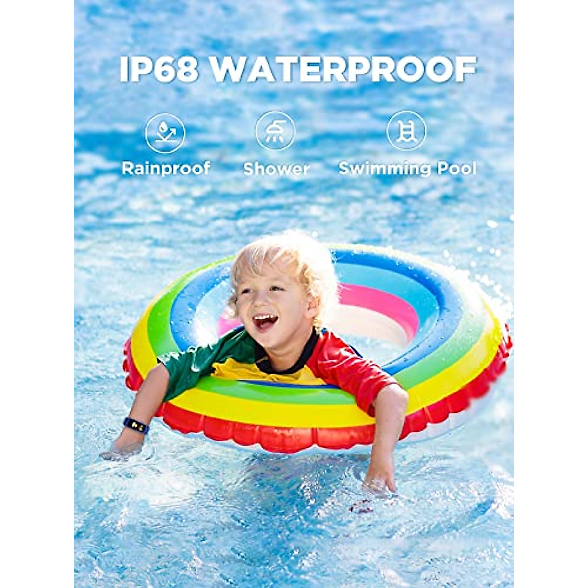 BIGGERFIVE Vigor Kids Fitness Tracker for Girls Boys Ages 5-15, Kids Watch with IP68 Waterproof, Pedometer, Kids Activity Tracker with Heart Rate Sleep Monitor, Calorie Step Counter Watch