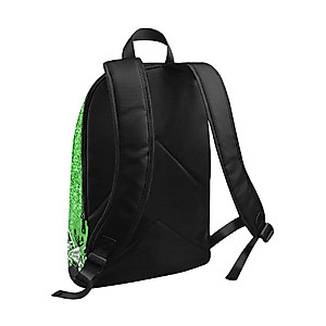 CUXWEOT Personalized Cheerleader Cheer Green Art Backpack with Name Custom Travel Daypack Bag for Man Woman Gifts