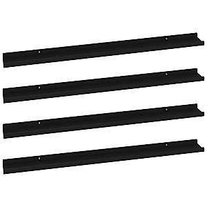 SunshineFace 39 Inch Large Floating Shelves for Wall Set of 4, Rustic Picture Ledge Wall Shelf for Bedroom Kitchen Bathroom Living Room Nursery Display(Black, 39.4"x3.5"x1.2")
