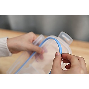 Basicwise Large BPA-Free Plastic Food Cereal Containers, Airtight Spout Lid Set of 2