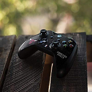 Skinit Decal Gaming Skin Compatible with Xbox One S Controller - Officially Licensed NBA Chicago Bulls Black Distressed Design