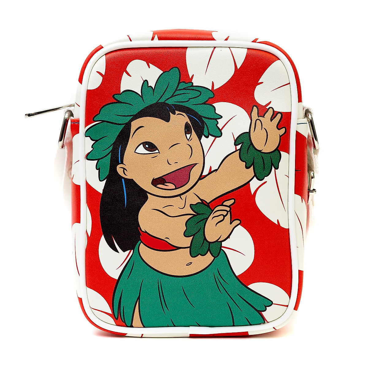 Disney Bag and Wallet Combo, Lilo and Stitch Lilo Hula Pose and Dress Print Red, Vegan Leather