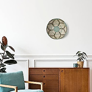 Kiwi Homie Round Woven Seagrass Wall Decor Basket Trays, Flat Natural Boho Baskets Handmade For Living Room, Decorative Wicker Wall Bakets For Unique Hanging Wall Art (15.94, Camellia)