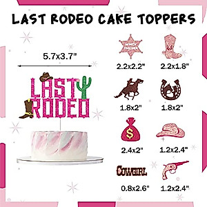 101 PCs Last Rodeo Bachelorette Party Decorations, Hombae Nashville Cowgirl Western Bachelorette Bridal Shower Fringe Curtain Balloon Garland Lets Go Girl Glitter Banner 4D Disco Ring Pink Silver