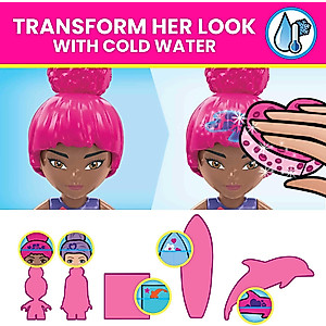 MEGA Barbie Color Reveal Building Toy Playset, Dolphin Exploration with 121 Pieces, 15 Surprises and Accessories, Kids Age 5+ Years
