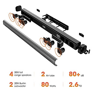Chaowei Bluetooth TV Sound Bar Speaker 150W with 4 Subwoofers-37 Inch Surround 2.1 Sound System - HDMI,ARC, Optical,AUX,USB,Coaxial Cable Connectivity-Remote Control Included