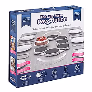 The Lazy Susan Revolution - The First Patented Lazy Susan Turntable for Rectangular Long & Oblong Tables - Expandable Lazy Susan for Kitchen & Dining Tables - Great Gift! Fun at Parties & Gatherings.