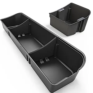 oEdRo Under Seat Storage Fit for 2015-2025 Ford F-150 F150 SuperCrew/Crew Cab, 2017-2024 F-250/F-350/F-450/F-550 Super Duty, Upgraded Rear 2-in-1 Truck Organizer Underseat Storage Box