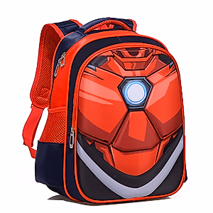 Reorzon Kids Toddler School Backpack 3D Comic Student Schoolbag Waterproof Lightweight Elementary Bookbags for Boys Girls (Blue, 30cm*18cm*42cm)
