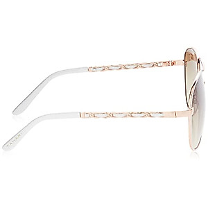 TAHARI womens Th649 Metal UV Protective Aviator Women s Sunglasses Wear Year Round Elegant Gifts for Women 60 mm, Rose Gold & White, 59 mm US