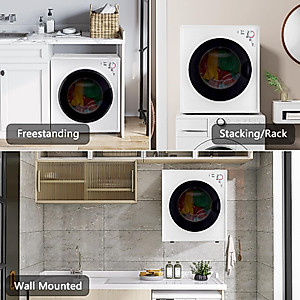 Winado Portable Clothes Dryer, 2.6 Cu.ft. Mini Laundry Dryer, 9LBS Compact Electric Dryer w/Simple Control Knob, Stainless Steel Tub, Wall Mounting Kits, for Apartments Dorms RVs 1400W