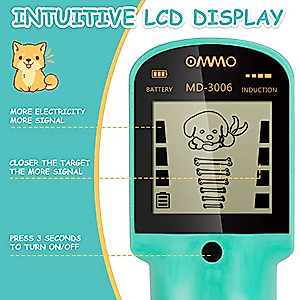 OMMO Metal Detector, Adjustable 27.5”-37.8” Metal Detector for Kids with Intuitive LCD Display, Lightweight Kids Metal Detectors with 6” Search Coil for Exploration Hiking (Blue)
