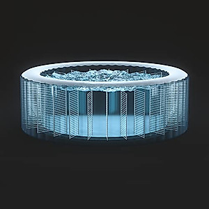 Intex 28441EP PureSpa Plus 85 Inch Diameter 6 Person Portable Inflatable Hot Tub Spa with 170 Bubble Jets and Built in Heater Pump, Greywood