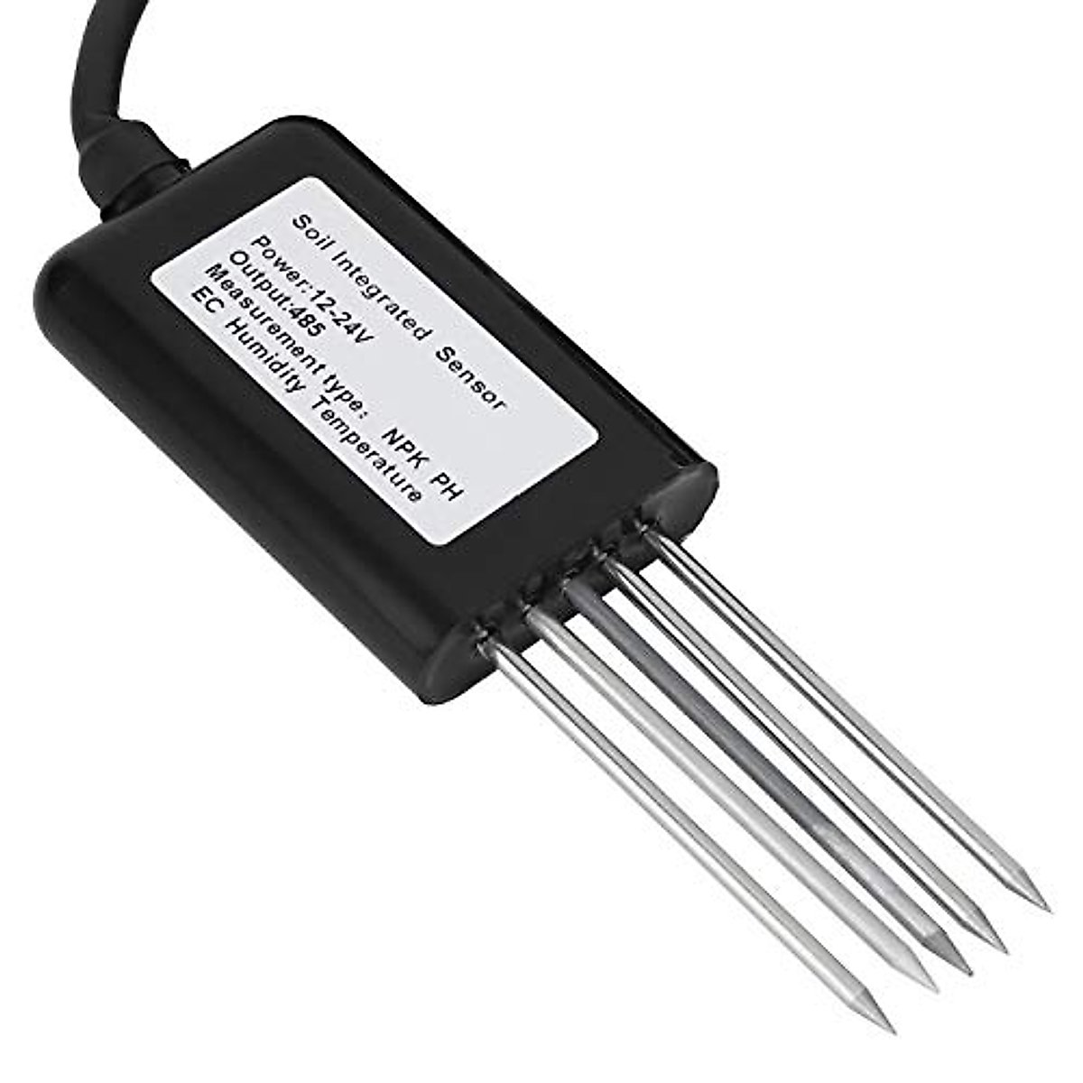POCREATION RS485 5Pin Soil Sensor, PH NPK Temperature Tester, Humidity EC Sensor, Conductivity Detector Tester, Plastic+Steel+ for Watersaving Irrigation