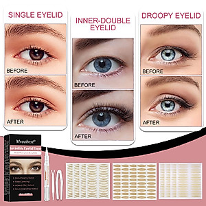 Eyelid Tape, Eyelid Lifter Strips, Double-Eyelid-Tape-for-Hooded-Eyes, Ultra Invisible Double Eyelid Sided Sticky, Instant Eyelid Lift for Heavy Saggy, Hooded, Uneven, Mono-eyelids, 480PCS