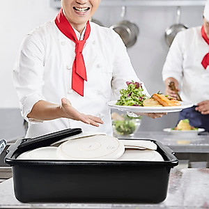 Cinkyou 4-Pack 23 L Plastic Bus Box, Black Commercial Utility Bus Box Tub