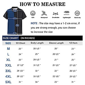 TIHEEN Mens Short Sleeve Big and Tall Golf Polo Shirt Moisture Wicking Performance Casual Polo Shirts Side Blocked(Black/Blue 4XL)