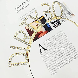 LOPURO Gold 30th Birthday Decorations for Women,Dirty Thirty Sash & Rhinestone Headband Set, Dirty Thirty Birthday Sash Crown Tiara Birthday Gifts for Her Birthday Party Supplies Favor