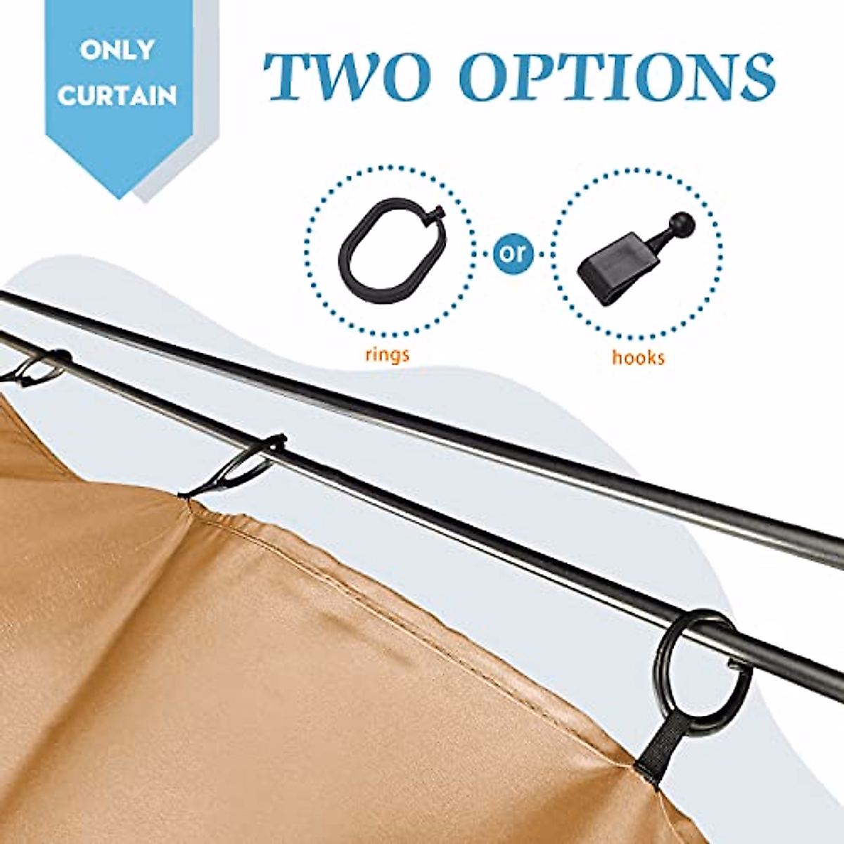 BPS 10' x 10' Gazebo Curtain Privacy 4-Panel Sidewall Outdoor Replacement Shade (Only Curtain)