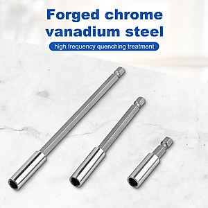 Rocaris 3 Pack Strong Magnetic Drill Bit Extension Holder, 1/4" Hex Shank, S2 Steel Magnetic Screwdriver Extension for Impact Driver, 2 inch, 4 inch, 6 inch