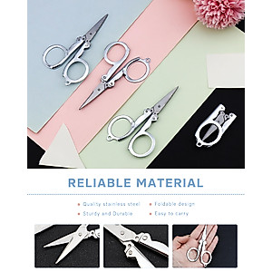 YETOOME 6 Pcs Folding Scissors, Stainless Steel Folding Small Portable Travel Scissors for Craft, Camping, Office, School, Outdoor