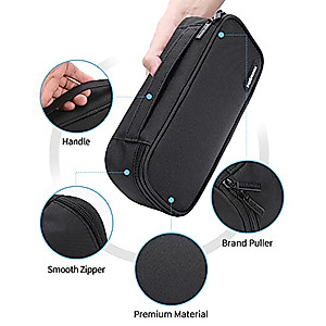 YOKUMA Pencil Case,Large Capacity Pencil Pouch,Aesthetic Zipper Pencil Box, Back to School Supplies for College Student Teen Adults (Black)