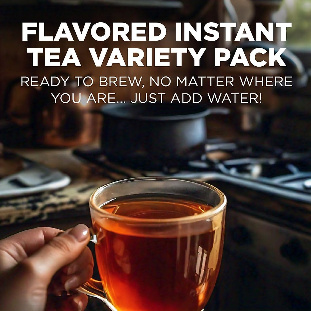 Maud's Instant Peach Tea (Insta Just Peachy), 26ct. Solar Energy Produced Single Serve Peach Flavored Tea Instant Travel Stick Packs, Instantly Hot or Iced Tea, 100% California Tea Blend