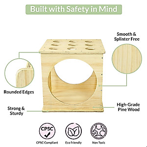Wooden Cube Climber for Kids Toddlers, Multifunctional Climbing Toy Activity Center Indoor, CPSA Certified