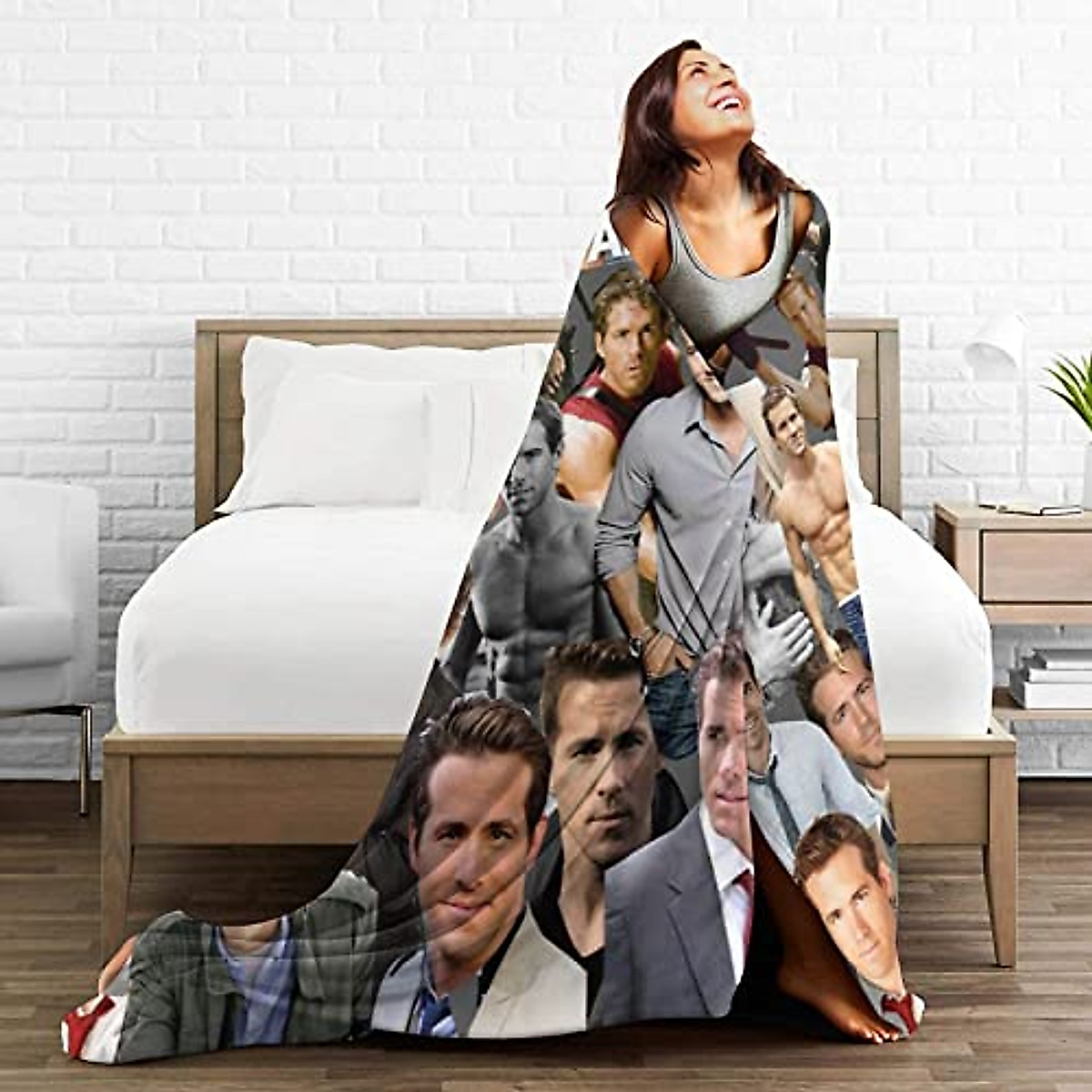 Ryan Reynolds Super Soft Flannel Blanket Warm Anti-Pilling Blanket Sofa Throw Blankets Air Conditioning Blankets Suitable for All Seasons 50"x40"