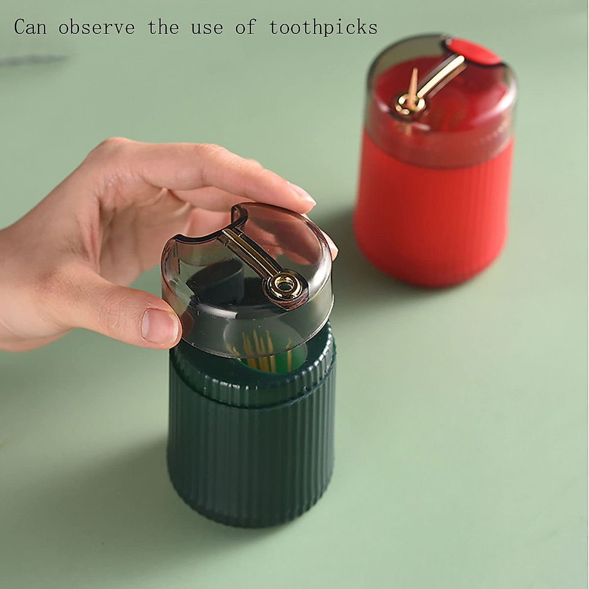 wgdpnp Automatic Toothpick Dispenser Pop-up Automatic Toothpick Dispenser Auto Toothpick Dispenser with Toothpicks 200 Count for Home (3pcs)