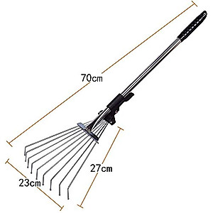 ZRSJ Leaf Fan Rake, Leaf Rake, Garden Leaf Rake with Retractable Gardening Weed Cleaner Rake for Leaf Grass Paddock Collecting Loose Debris in Lawn and Yard (Size : A)