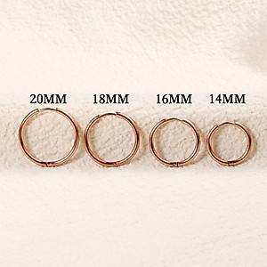 Rose Gold Earrings, Small Hoop Earrings for Women Multipack, Cartilage Earring Huggie Earring 6MM 8MM 10MM 12MM Jewelry
