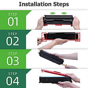 Aztech Compatible Toner Cartridge Replacement for Canon 055 055H Toner Cartridge for Canon Color ImageClass MF743Cdw MF741Cdw MF745Cdw LBP664Cdw MF743 Ink with Chip (Black Cyan Magenta Yellow, 4-Pack)