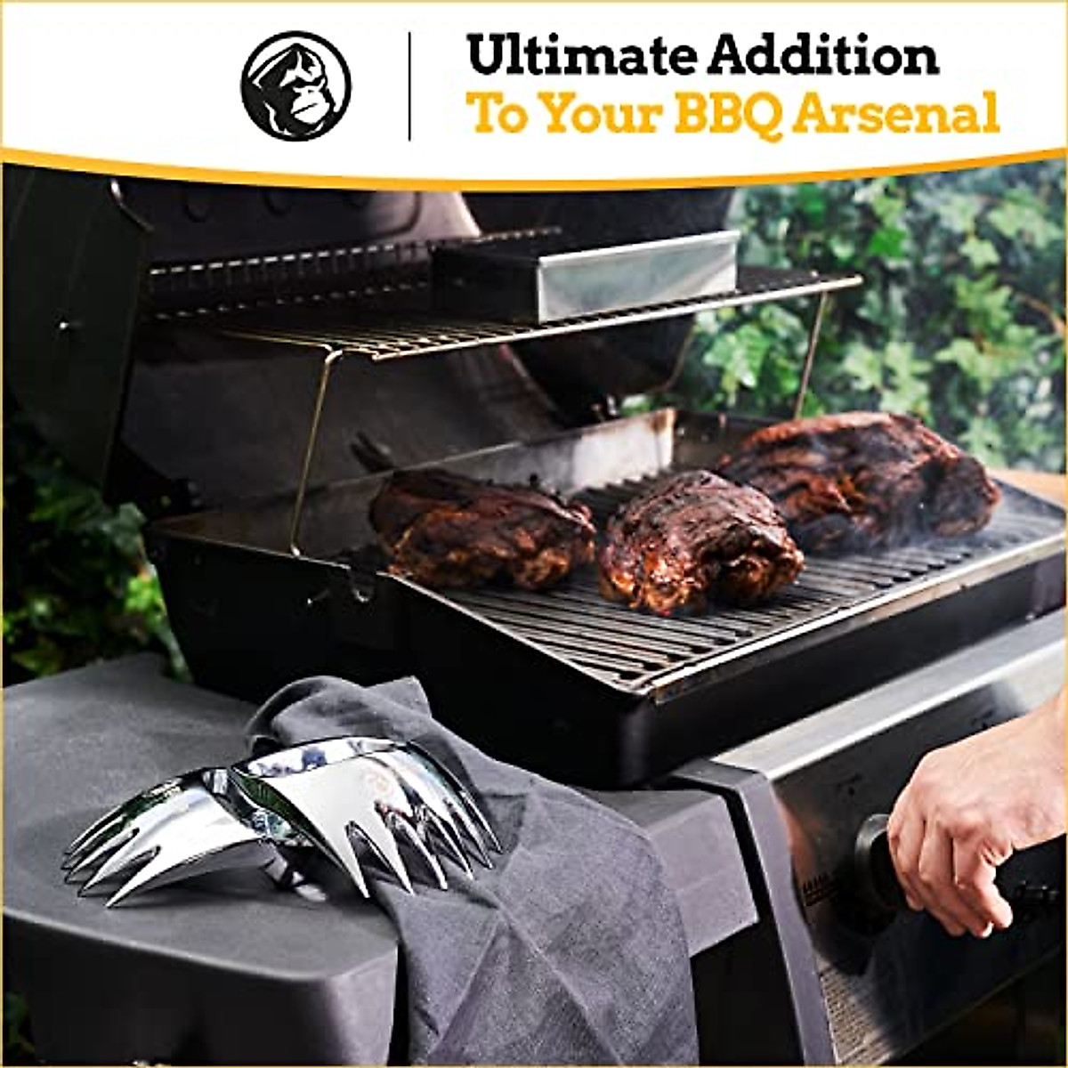 Meat Claws Meat Shredder for BBQ Best Pulled Pork Shredder Claw x 2 For Barbecue, Smoker, Grill (Solid Metal) Bundle with Meat Claws Meat Shredder for BBQ 5.91 x 4.72 x 1.18 inches