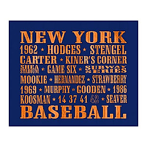 New York Mets- Baseball Sports Wall Decor- Famous MLB Players Vintage Wall Art Typographic Print, Perfect Retro Home Decor, Locker Room Decor, & Man Cave Decor. Great Gift for Mets Fans. Unframed-10x8