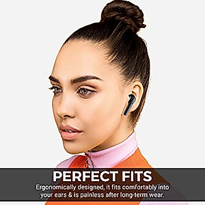 Roar ENC Buds H3 True Wireless Earbuds - in-Ear Bluetooth Headphones with Touch Controls, Bluetooth Earphones with Microphone,Waterproof Noise Canceling Ear Buds-Charging Case, Up to 18 Hours Playtime