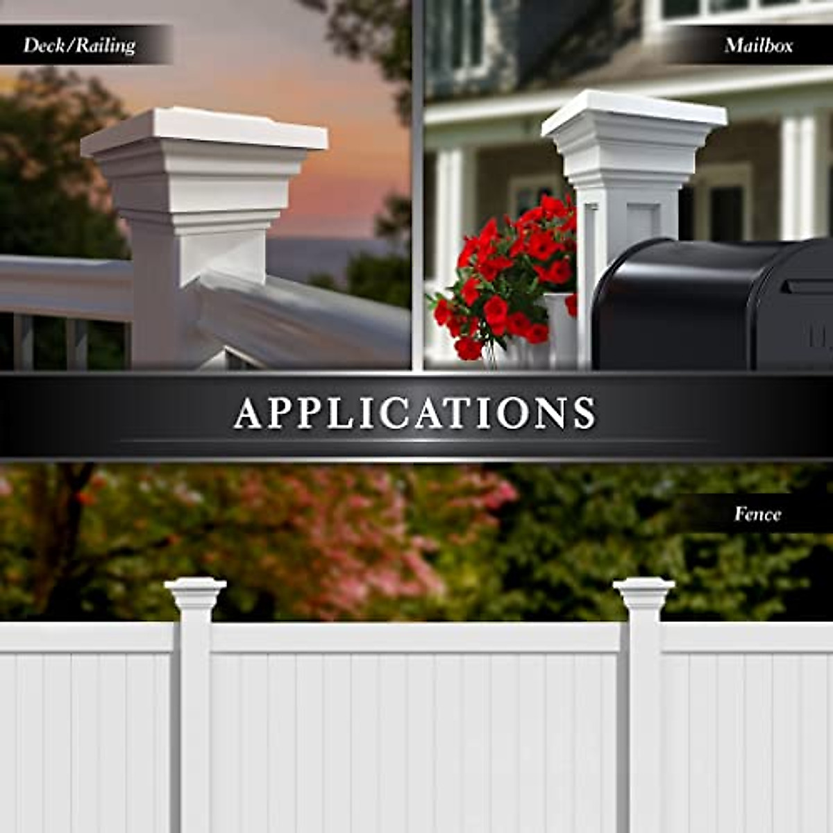 Classy Caps SL078W PVC Regal Solar Post Cap, 4" x 4", White