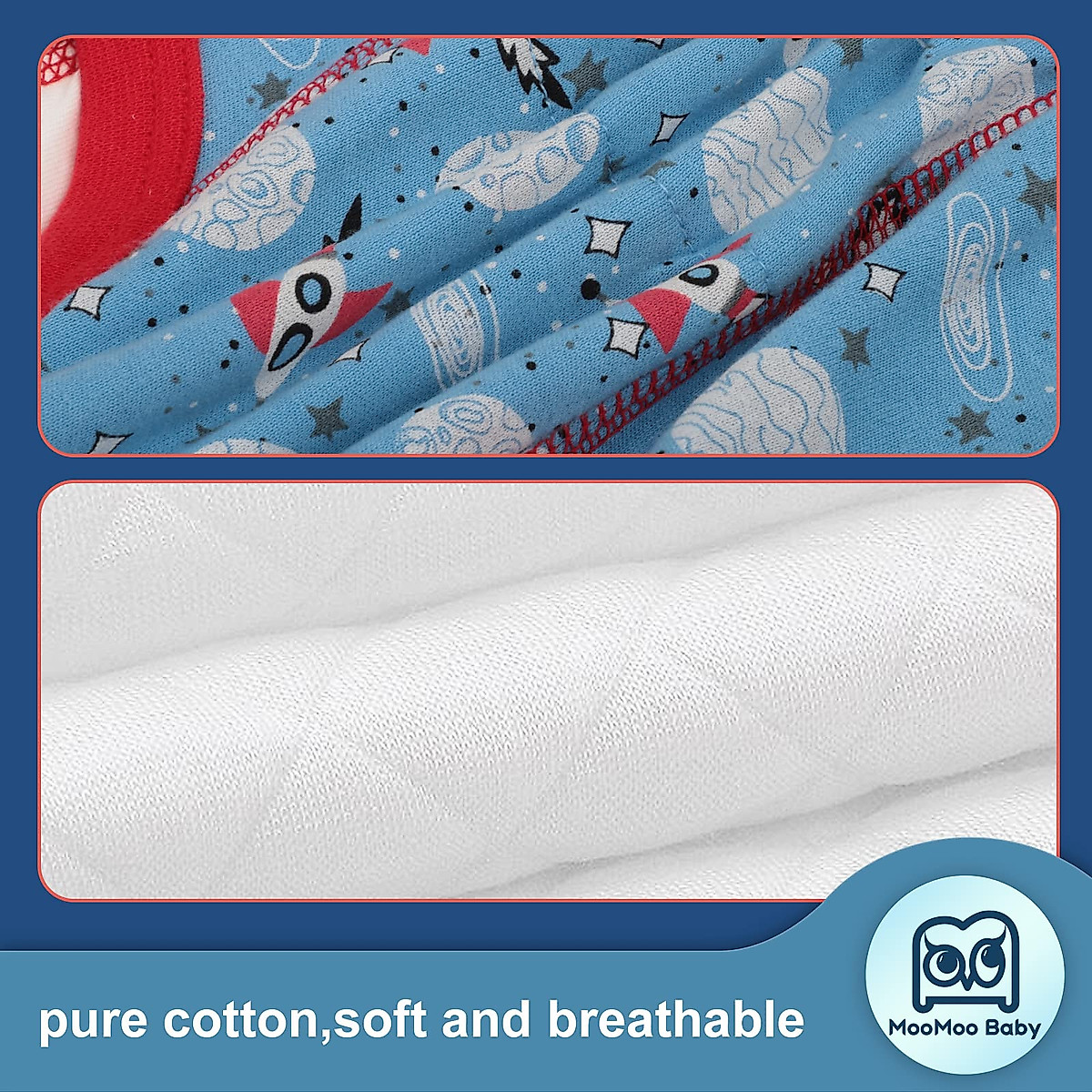 MooMoo Baby 8 Packs Potty Training Pants Cotton Absorbent Training Underwear for Toddler Baby Boy 2T