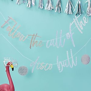 Iridescent Foiled Disco Ball Silver Backdrop - 3 metre