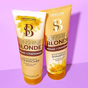 Creightons Sunshine Blonde Extra Moisturising Shampoo (250ml) - With argan & chamomile. Rehydrates, brightens & enhances natural & colour treated blondes.
