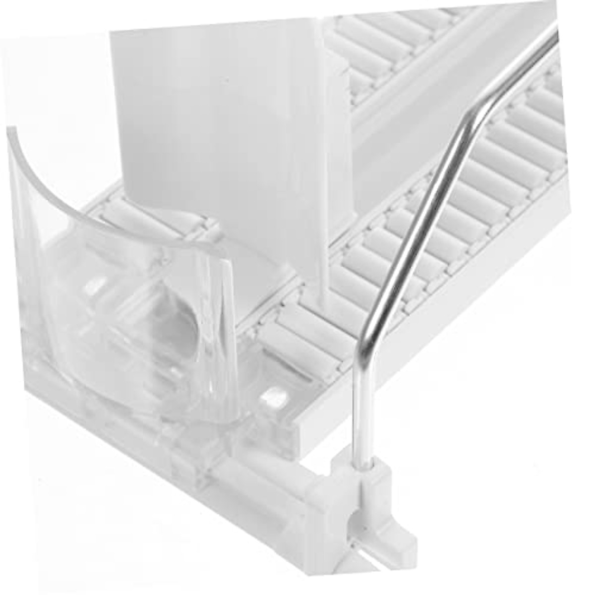 LABRIMP Drink Pusher Can Fridge White Refrigerator Bottle Organizer Drink Pusher Organizer Cabinet Storage Shelves Refrigerator Bottle Organizer Plastic Drink Puller Plastic Drink Pusher