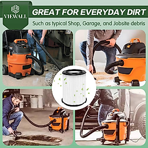 VIEWALL 2 Pack VF4000 Replacement Filter for RIDGID, Standard Wet/Dry Vac Filter Vf4000 Compatible with RIDGID Vacs Wet Dry 5-20 Gal, 6-9 Gal Husky Vacuum