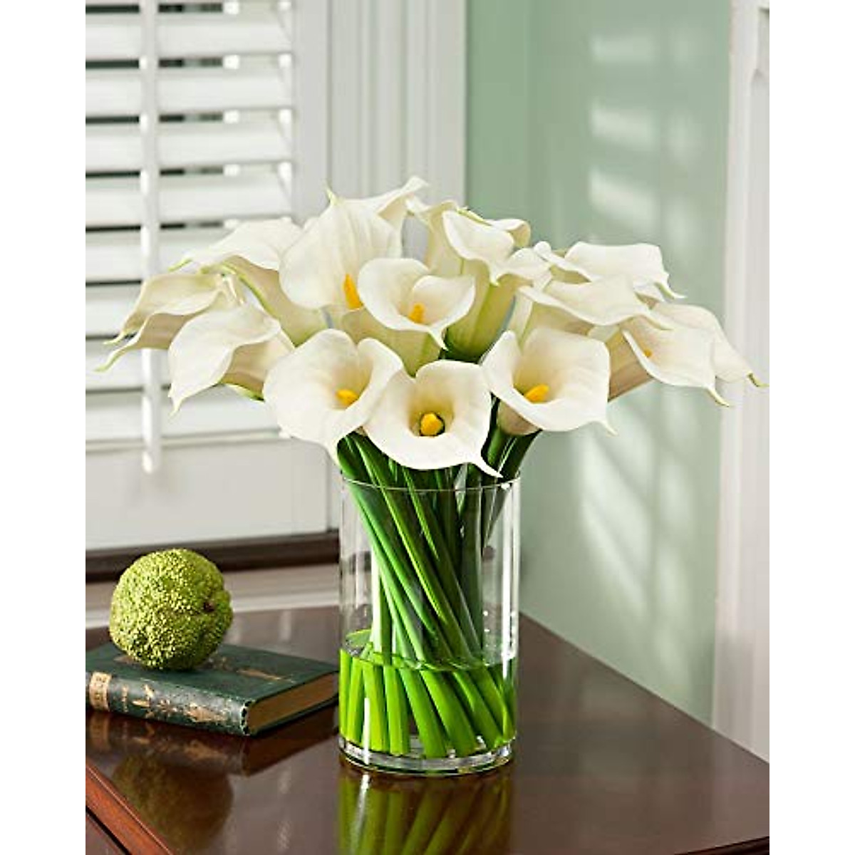 Veryhome 20pcs Artificial Calla Lily Flowers White for DIY Bridal Wedding Bouquet Centerpieces Home Decor (White)