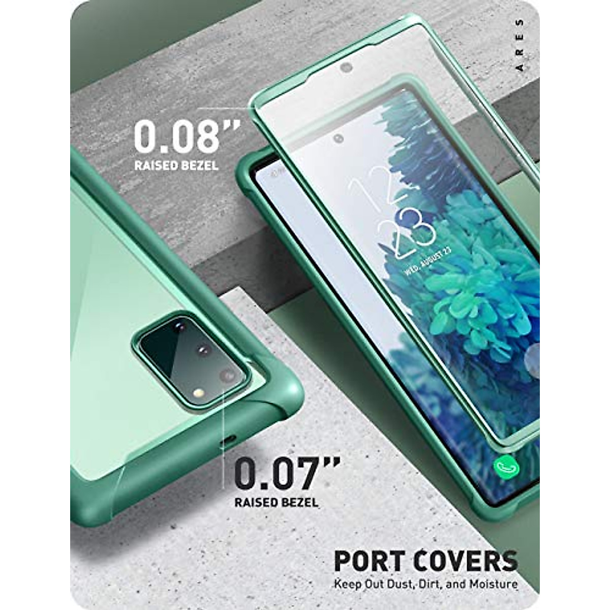 i-Blason Ares Series Designed for Samsung Galaxy S20 FE 5G Case (2020 Release), Dual Layer Rugged Clear Bumper Case with Built-in Screen Protector (MintGreen)