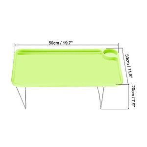 PATIKIL Breakfast Tray Table, Bed Trays with Folding Legs Reusable Serving Platter Laptop Snack Desk for Eating, Green