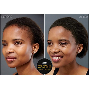 CROWN Hair Building Fibers (28g) - Instantly Cover Fine & Thinning Hair for a Thicker, Fuller Look - A Natural Keratin Concealer - 13 Shades for Men & Women - Black