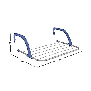 Home Basics, Fre Laundry Rack-Lightweight & Heavy-Duty Door Hanger Rod for Indoor Air Drying and Hanging, Towels, Coat, Lingerie, Freshly Ironed Clothes, Hosiery, White