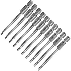 Utoolmart Torx Screwdriver Bits, T10 Magnetic Torx Head Screw Driver Bit, with 1/4 Inch Hex Shank, 75mm Length S2 Steel Screw Driver Kit Tools, for Repair Work, 10 Pcs